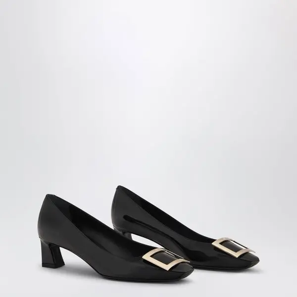 ROGER VIVIER Patent Leather Trompette Pumps With Metal Buckle