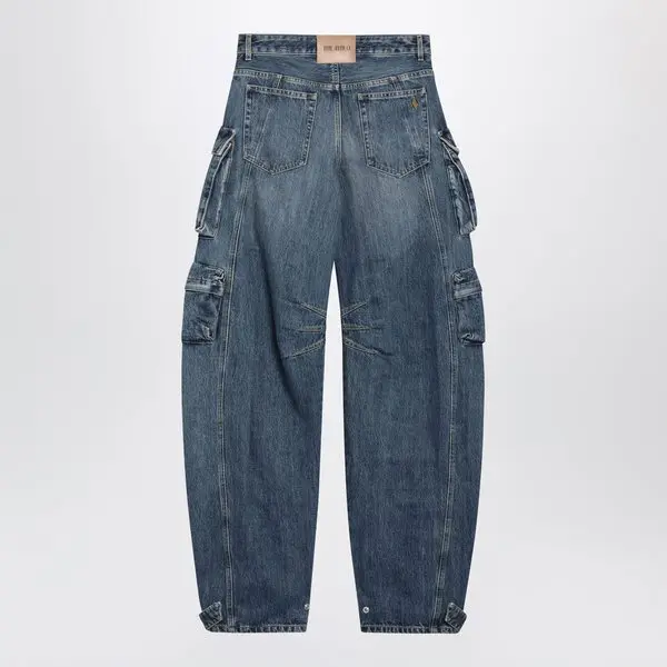 Attico Fern Washed Cargo Trousers - Blue