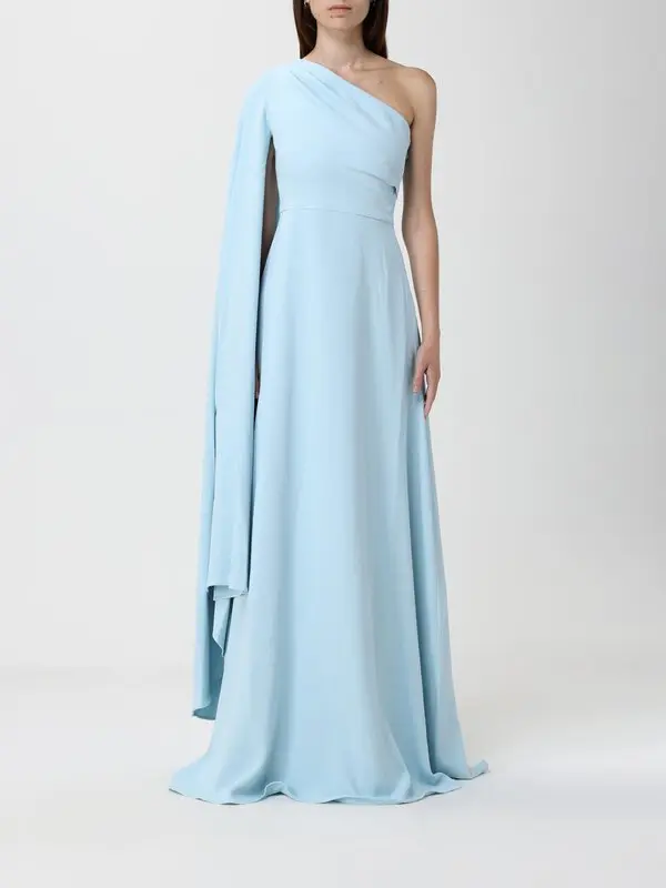 Solace London One-shoulder Cape Dress
