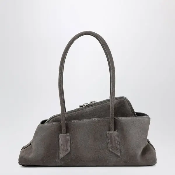 Attico La Passeggiata Small Bag In Suede - Gray