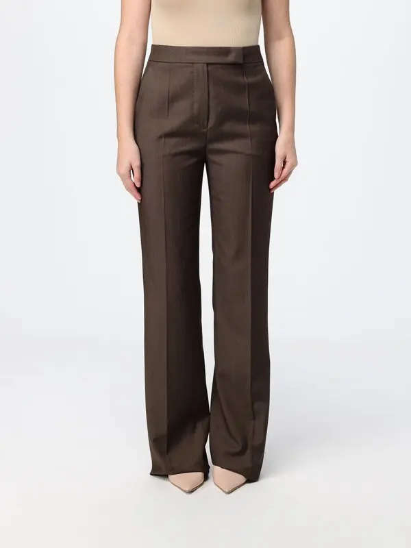 Max Mara Tailored Leather Pants - Brown