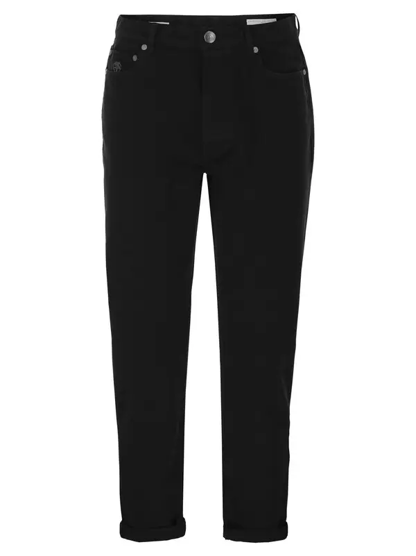 Brunello Cucinelli Five-pocket Cotton Jeans With A Contemporary Silhouette - Black