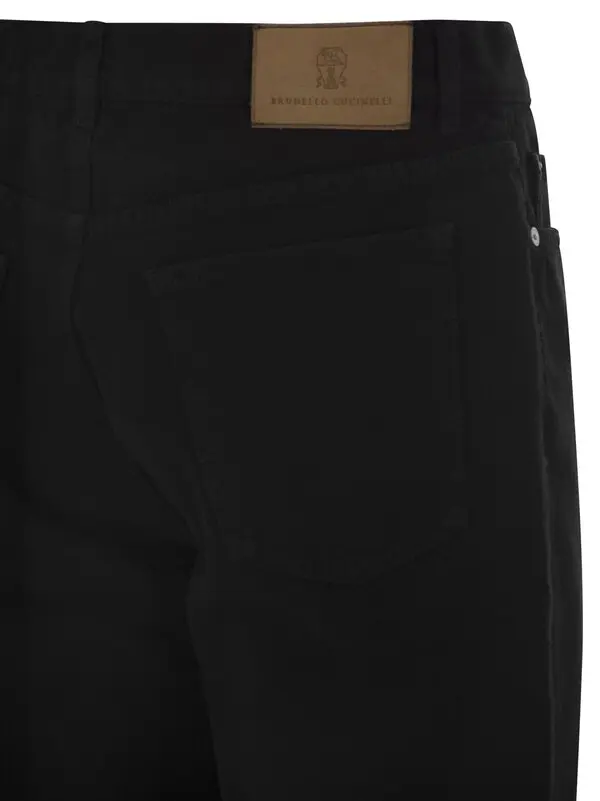 Brunello Cucinelli Five-pocket Cotton Jeans With A Contemporary Silhouette - Black
