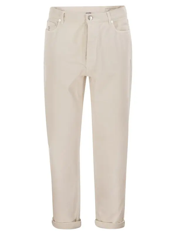 Brunello Cucinelli Five-pocket Cotton Jeans With A Contemporary Silhouette - White