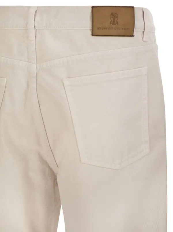 Brunello Cucinelli Five-pocket Cotton Jeans With A Contemporary Silhouette - White