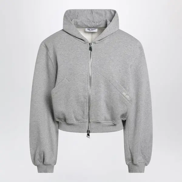 Attico Boxy Zip-up Hoodie - Gray
