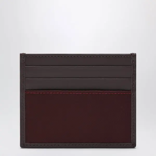 Prada Speedrock Cardholder In Re-nylon And Burgundy Leather