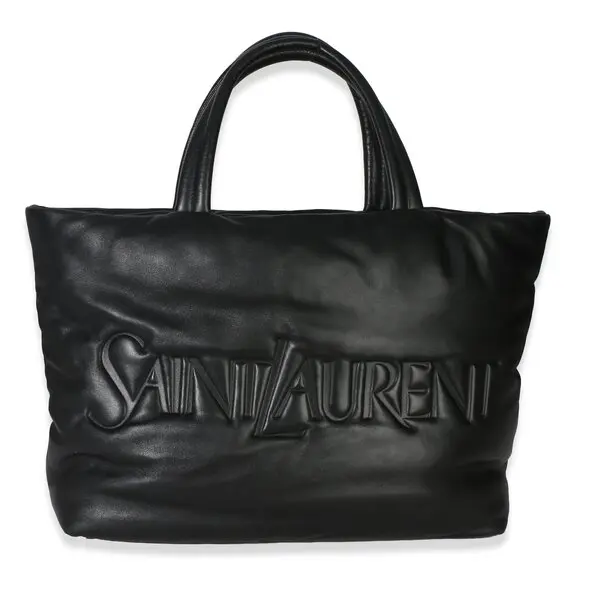 Saint Laurent Puffy Nappa Logo Tote - Black