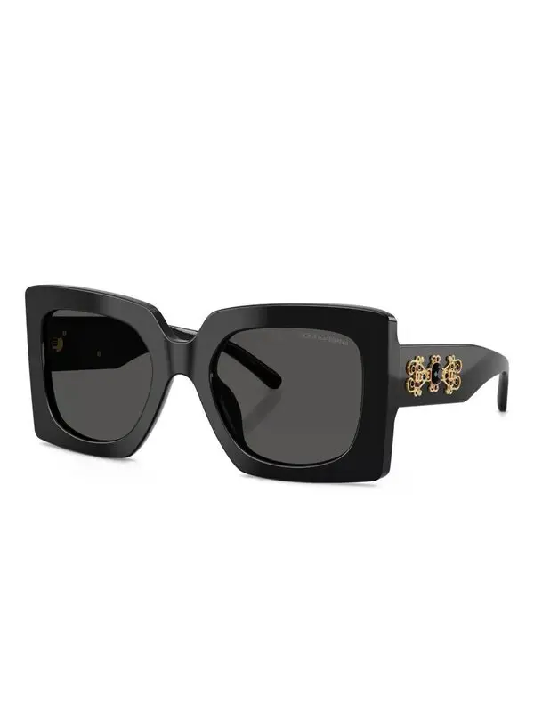 Dolce & Gabbana Embellished Square-frame Sunglasses - Black