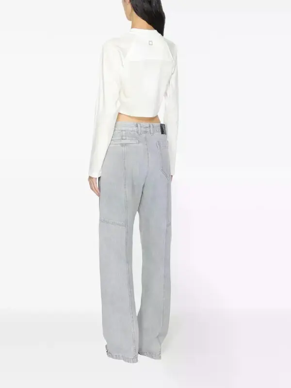 WOOYOUNGMI Logo Embroidered Cropped T-shirt
