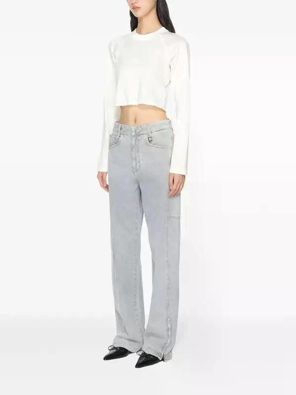 WOOYOUNGMI Logo Embroidered Cropped T-shirt