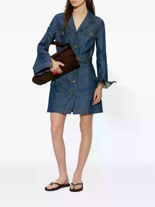 Moschino Belted Button-front Mini Dress