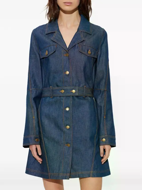 Moschino Belted Button-front Mini Dress