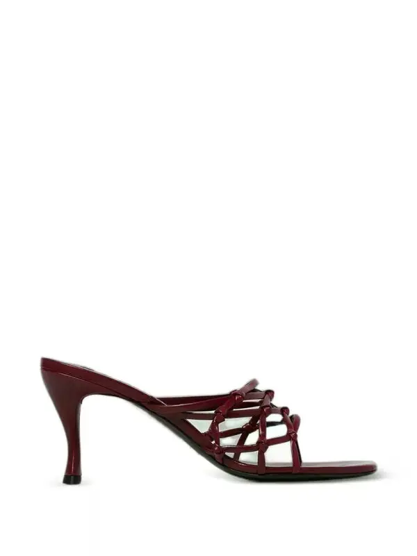 By Far Malaya Sour Knotted Leather Heeled Sandals