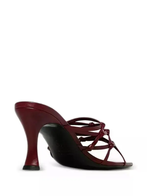 By Far Malaya Sour Knotted Leather Heeled Sandals
