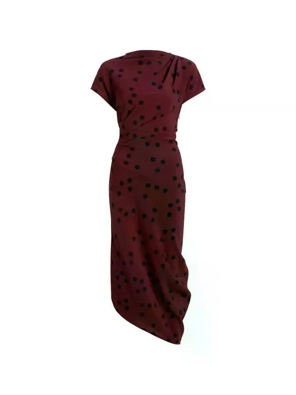 Proenza Schouler Ren Printed Dot Stretch Viscose Midi Dress - Brown