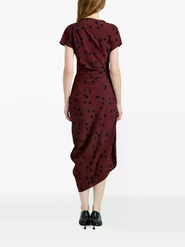 Proenza Schouler Ren Printed Dot Stretch Viscose Midi Dress - Brown