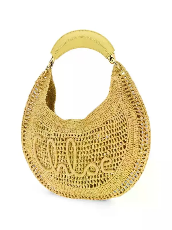 Chloé Banana Logo-embroidered Shoulder Bag - Neutrals
