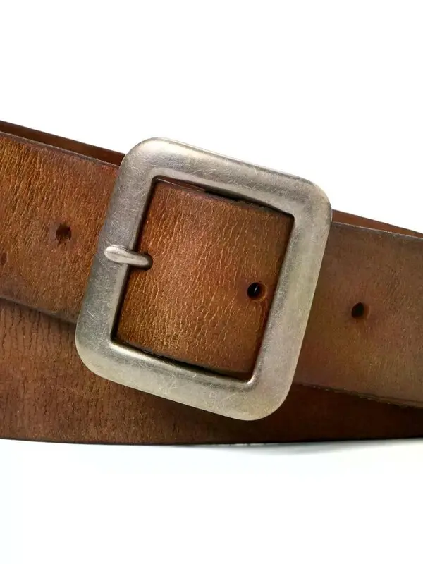 Ralph Lauren Leather Belt With Silver-tone Buckle