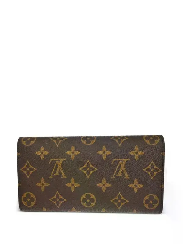LOUIS VUITTON 1996 Monogram Porte Monnaie Credit Wallet - Brown