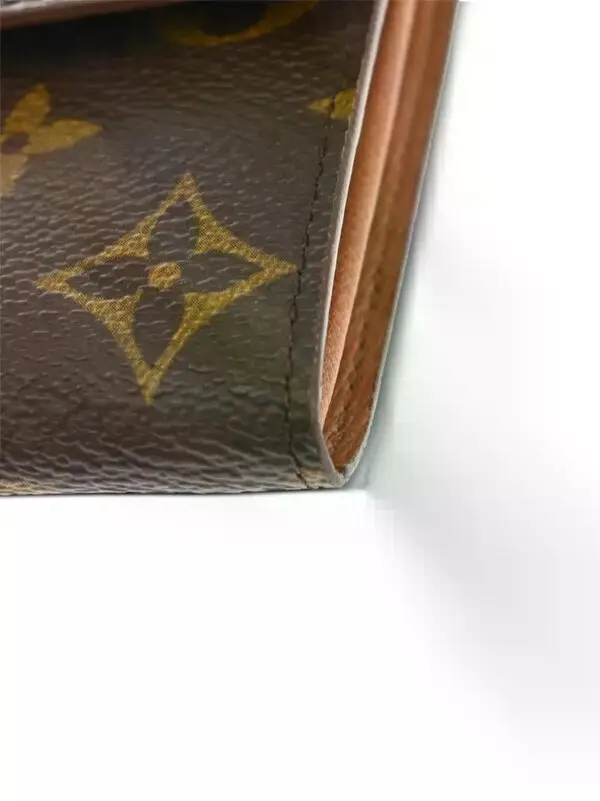LOUIS VUITTON 1996 Monogram Porte Monnaie Credit Wallet - Brown