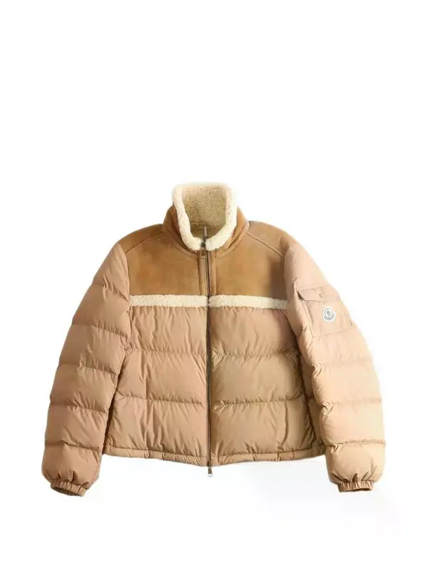 Moncler Aurore Shearling-trimmed Panelled Down Jacket