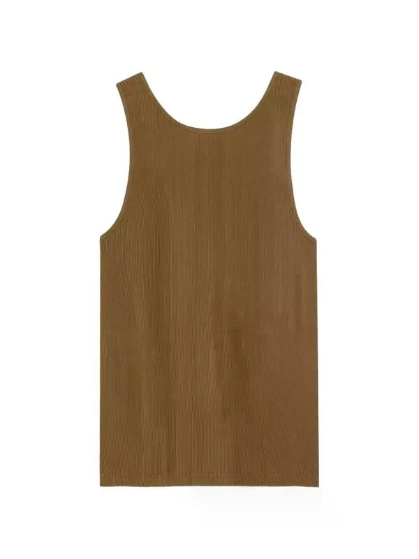 Saint Laurent Cassandre Ribbed Cotton Tank Top