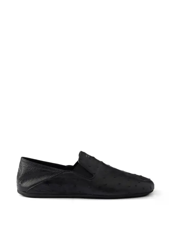 Prada Ostrich Leather Loafers