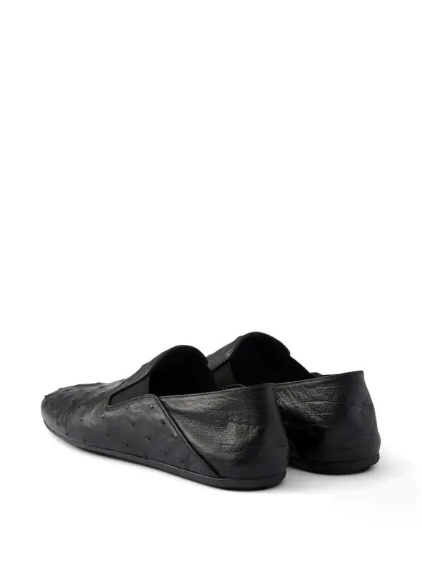 Prada Ostrich Leather Loafers