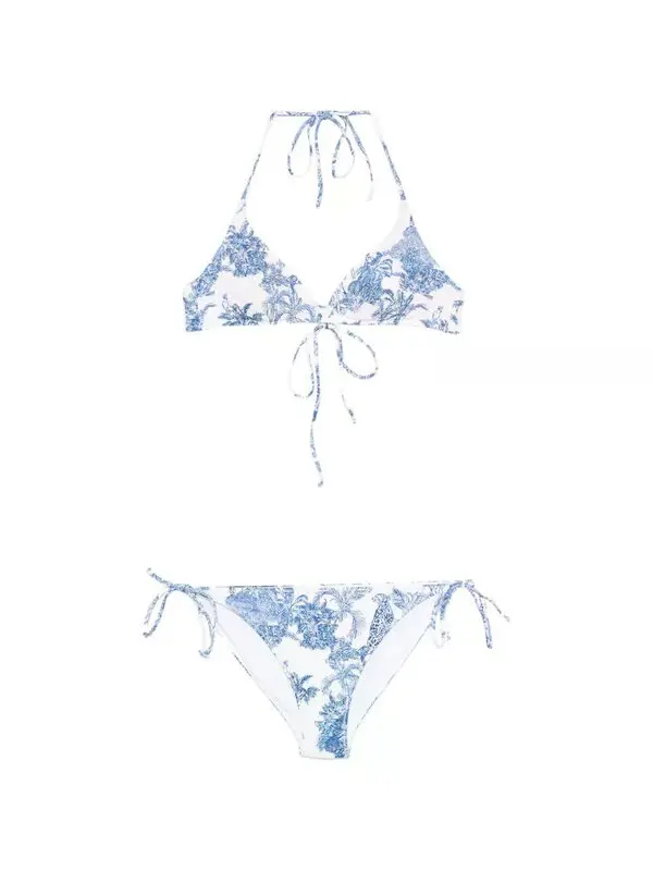 MC2 SAINT BARTH Toile De Jouy Print Bikini - White