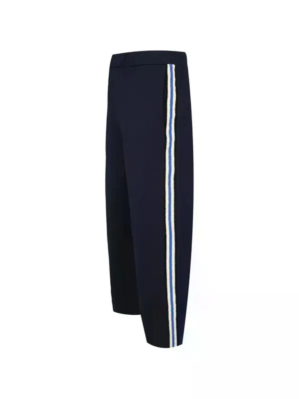 Commas Crochet-stripe Jersey Trousers