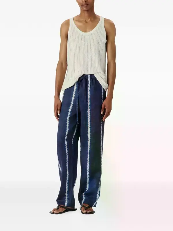 Commas Shibori-stripe Linen Trousers