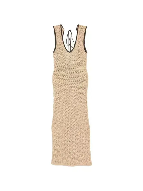 SIR. Crochet Knit Maxi Dress With Open Back