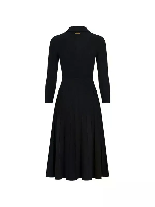 Michael Kors Ribbed Knit Pleated Midi Dress