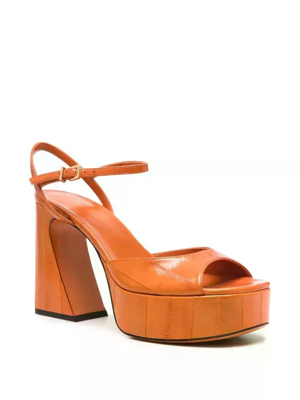 Fendi Leather Arco Platform Block-heel Sandals