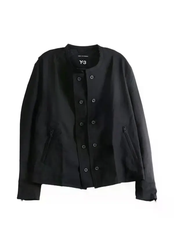 Y3 Collarless Double-breasted Jacket