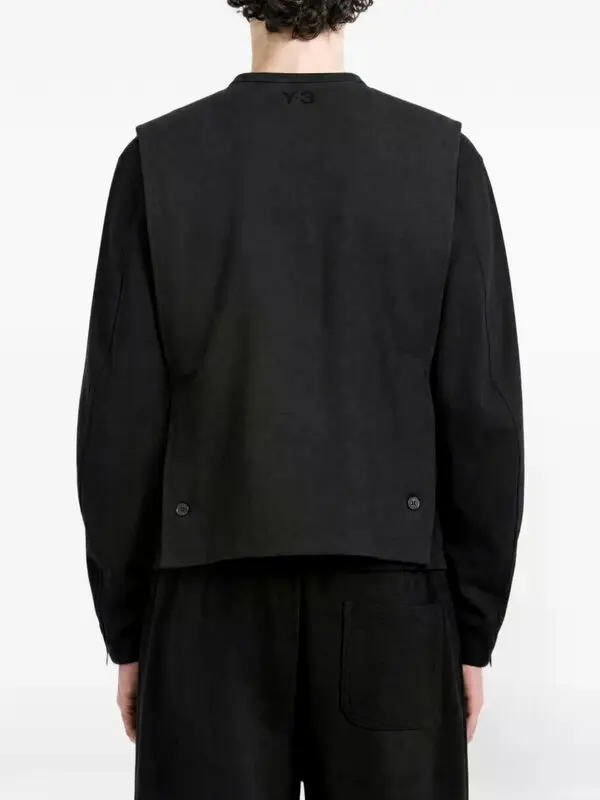 Y3 Collarless Double-breasted Jacket