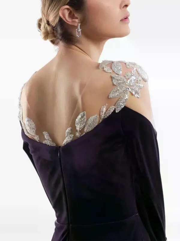 IMROSKA Sequin-embellished Velvet Gown