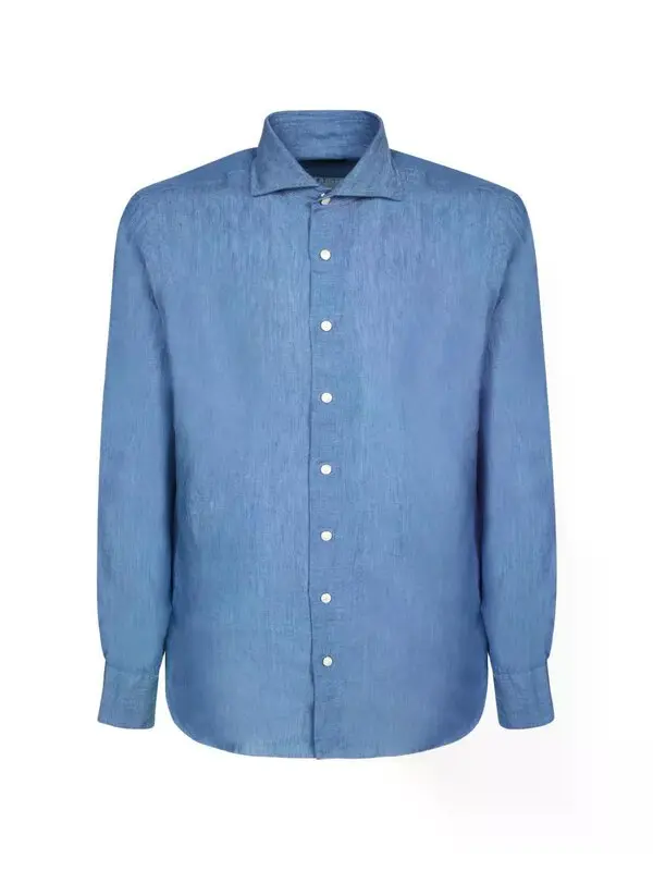 DELL'OGLIO Long-sleeve Spread-collar Shirt - Blue