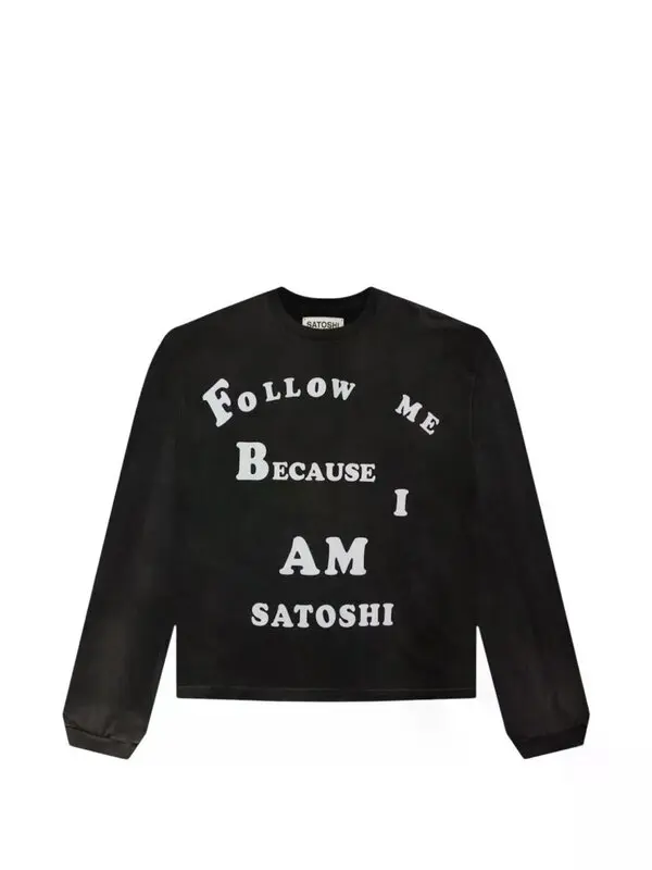 SATOSHI NAKAMOTO Logo-print Long-sleeve T-shirt
