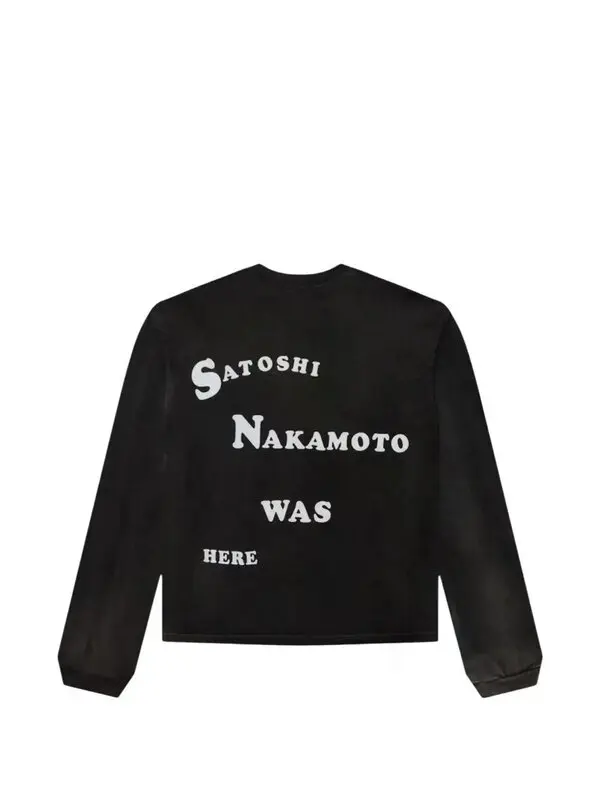SATOSHI NAKAMOTO Logo-print Long-sleeve T-shirt