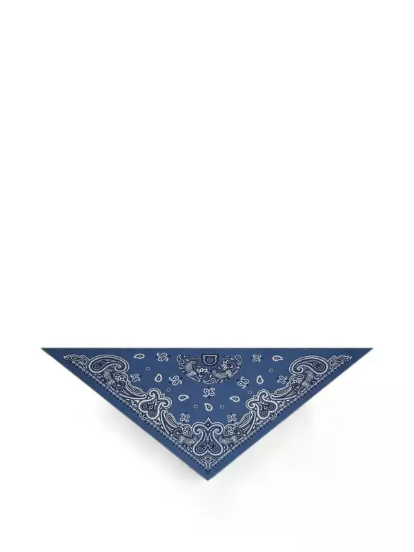 FERRAGAMO Arabesque Print Triangle Scarf - Blue