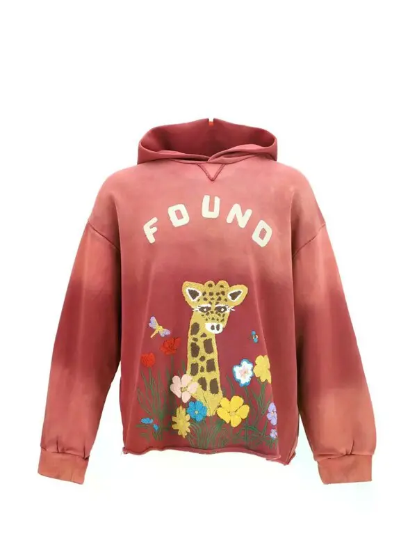 FOUND Giraffe Logo Embroidered Hoodie