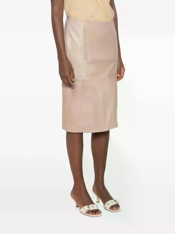 Pinko Leather Midi Skirt
