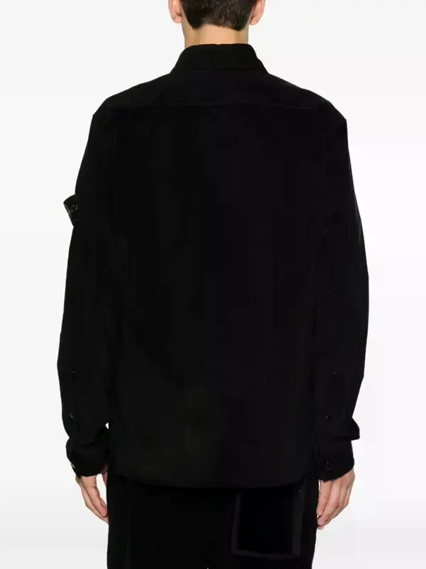 Stone Island Corduroy-texture Logo-patch Shirt