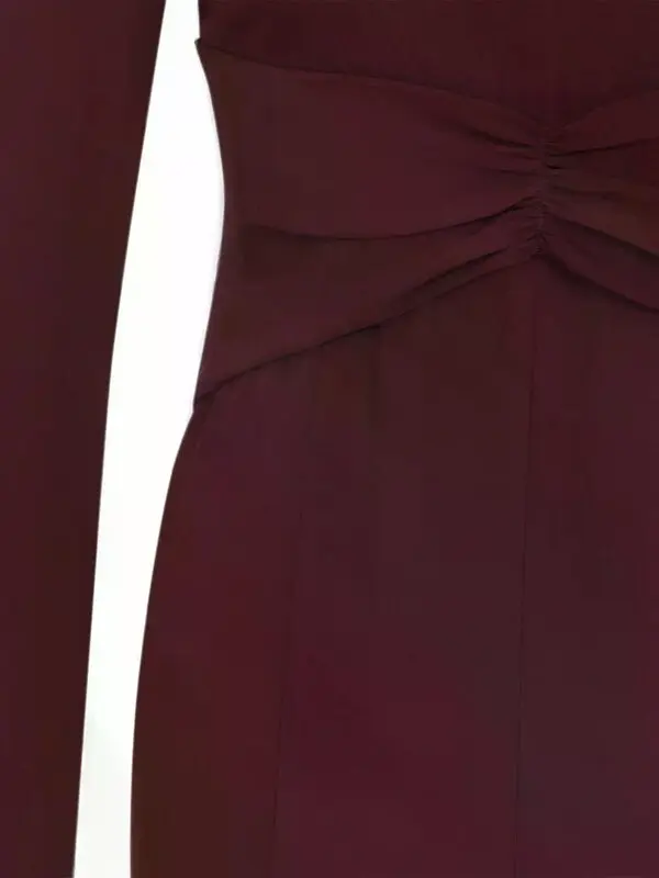 Alberta Ferretti Midi Ruched Waist Long Sleeve Dress