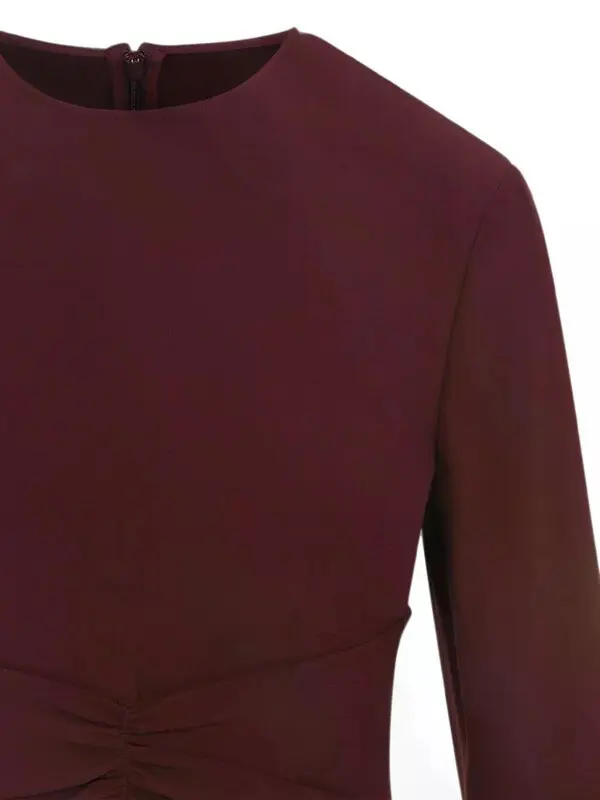 Alberta Ferretti Midi Ruched Waist Long Sleeve Dress