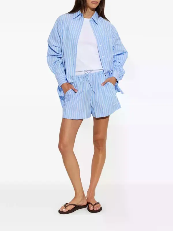 Hunza G Essential Stripe Print Shorts - Blue