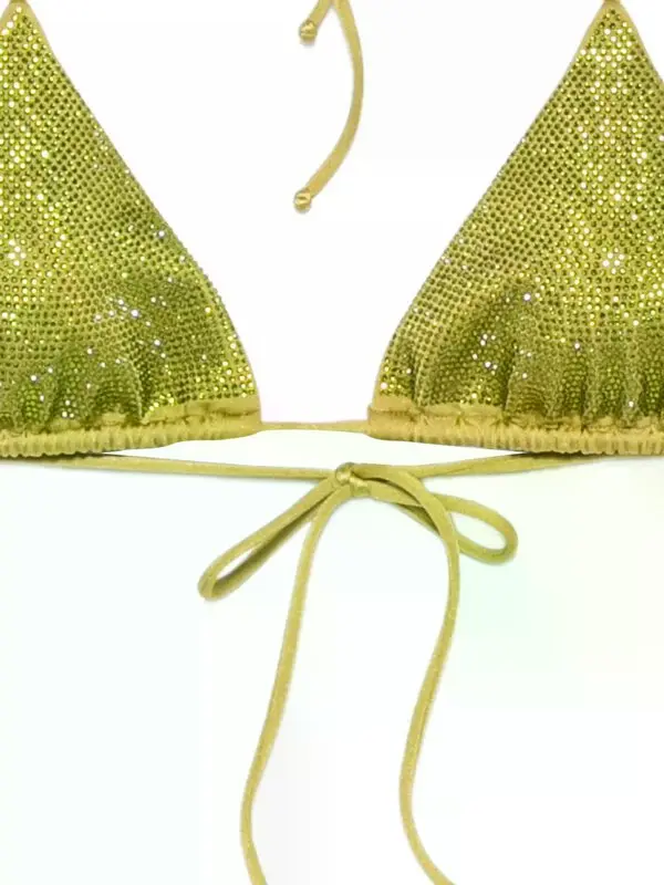 MC2 SAINT BARTH Rhinestone Embellished Triangle Bikini Top