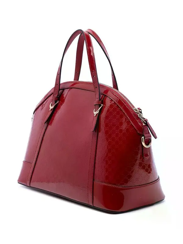 Gucci Patent Leather Dome Satchel - Red
